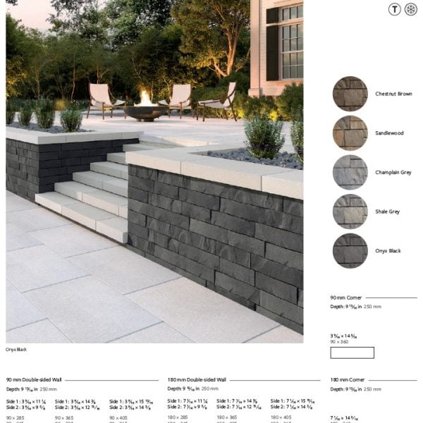 Techo Bloc Manufactured Wall Stone | Techo Brandon Wall 90mm